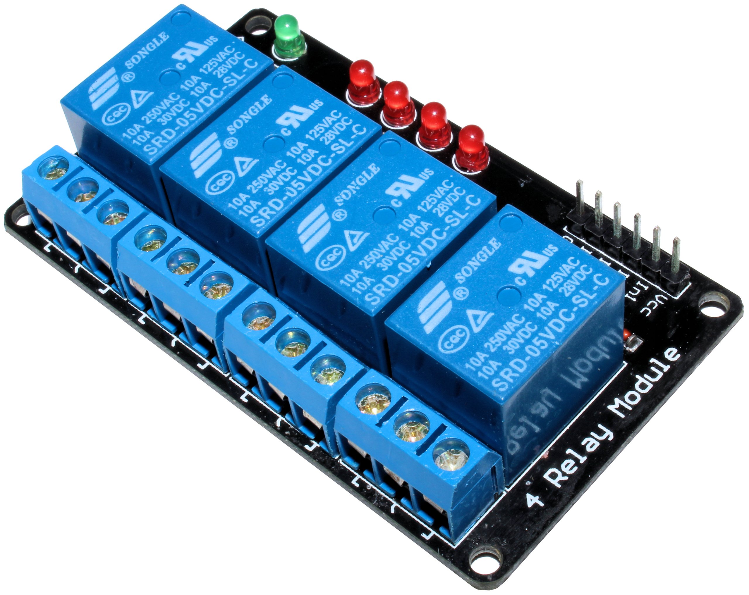 RELÉ 4-KANÁLOVÝ MODUL 5V AVR ARDUINO RASPBERRY ARM 10A za 89 Kč - Allegro
