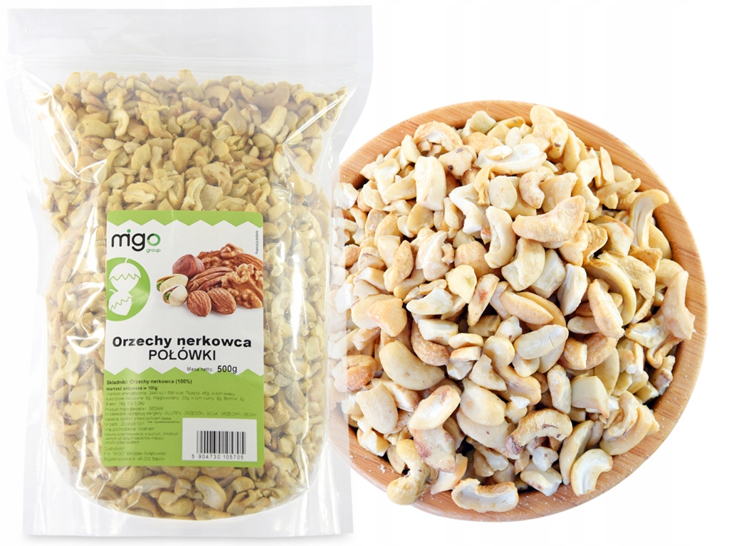 ORZECHY NERKOWCA 500g POŁÓWKI Nerkowce - MIGOgroup 7767916654 - Allegro.pl