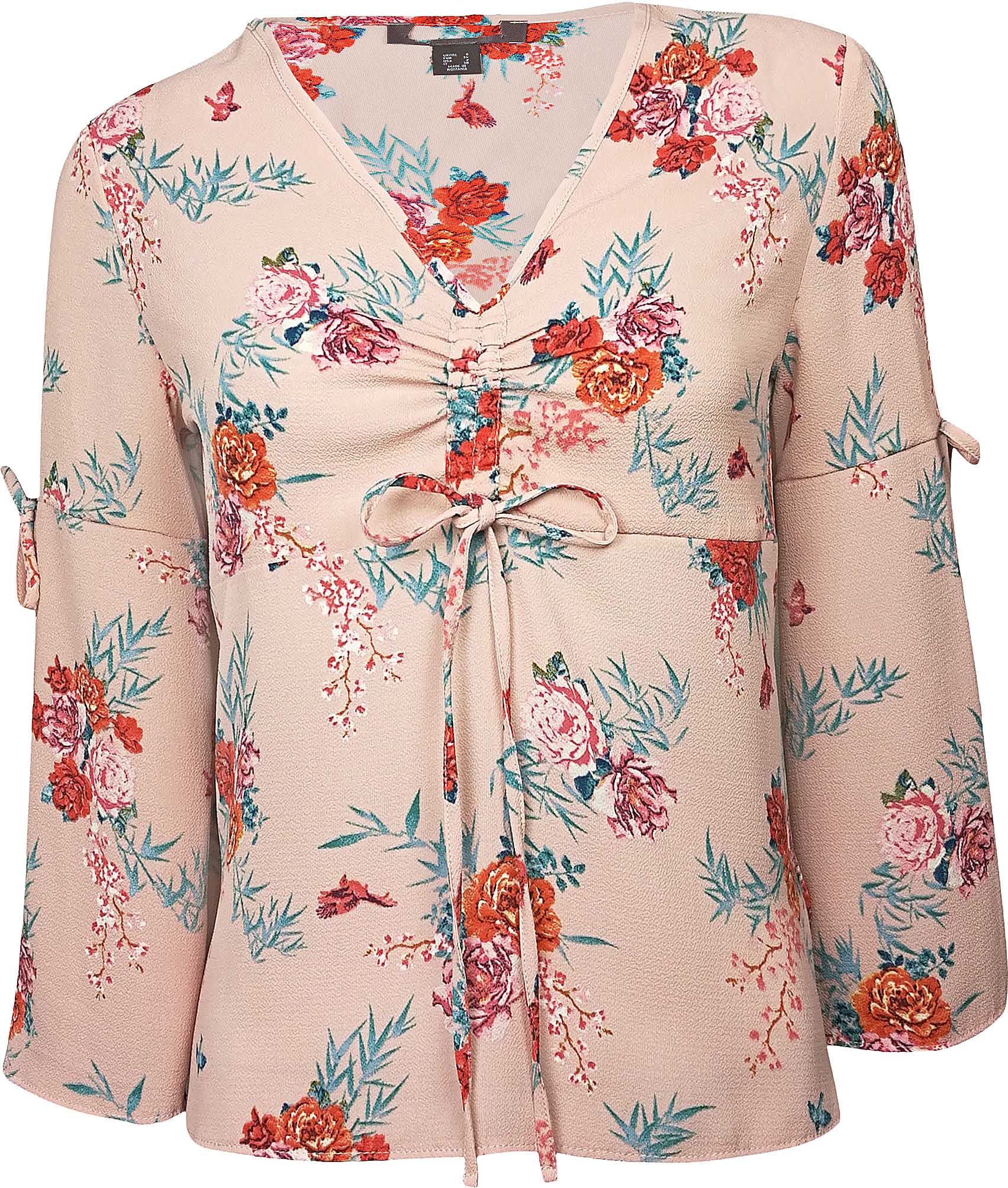 Atmosphere Primark Damska Modna Różowa Bluzka w Kwiaty Wzory Rękaw L 40 ...