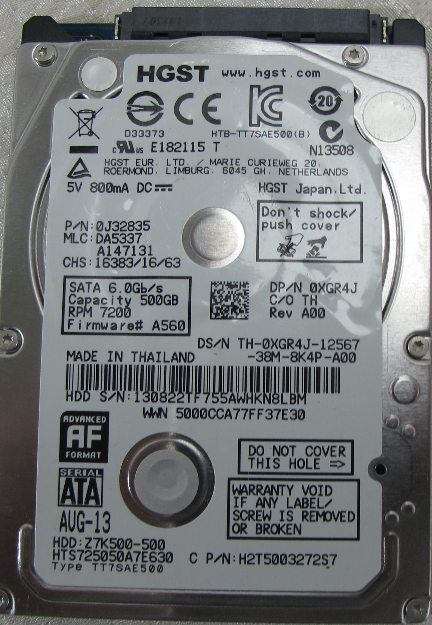 HDD HGST HTS725050A7E630 500GB 2,5" W840 - 6959802022 - oficjalne ...