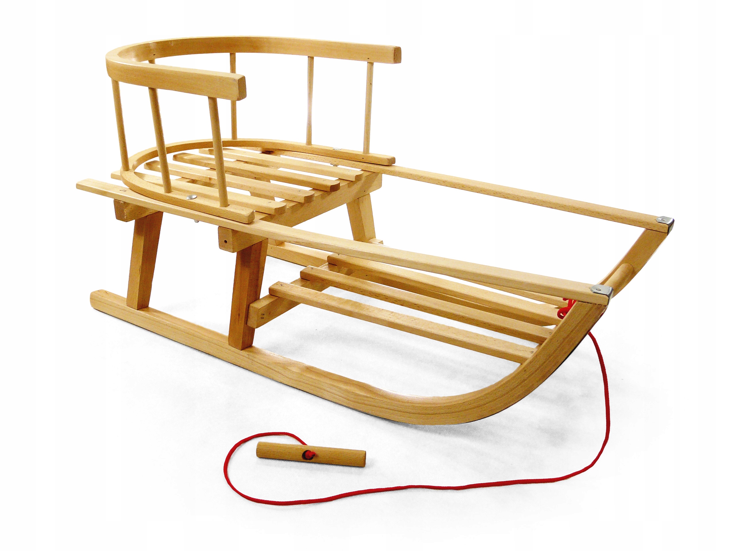 polskie SANKI DREWNIANE podnóżek oparcie dzieci - 7069443996 ...