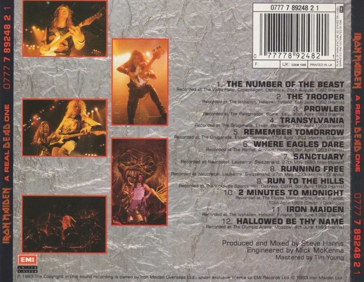 IRON MAIDEN: A REAL DEAD ONE (CD ALBUM) - 7523734812 - oficjalne ...