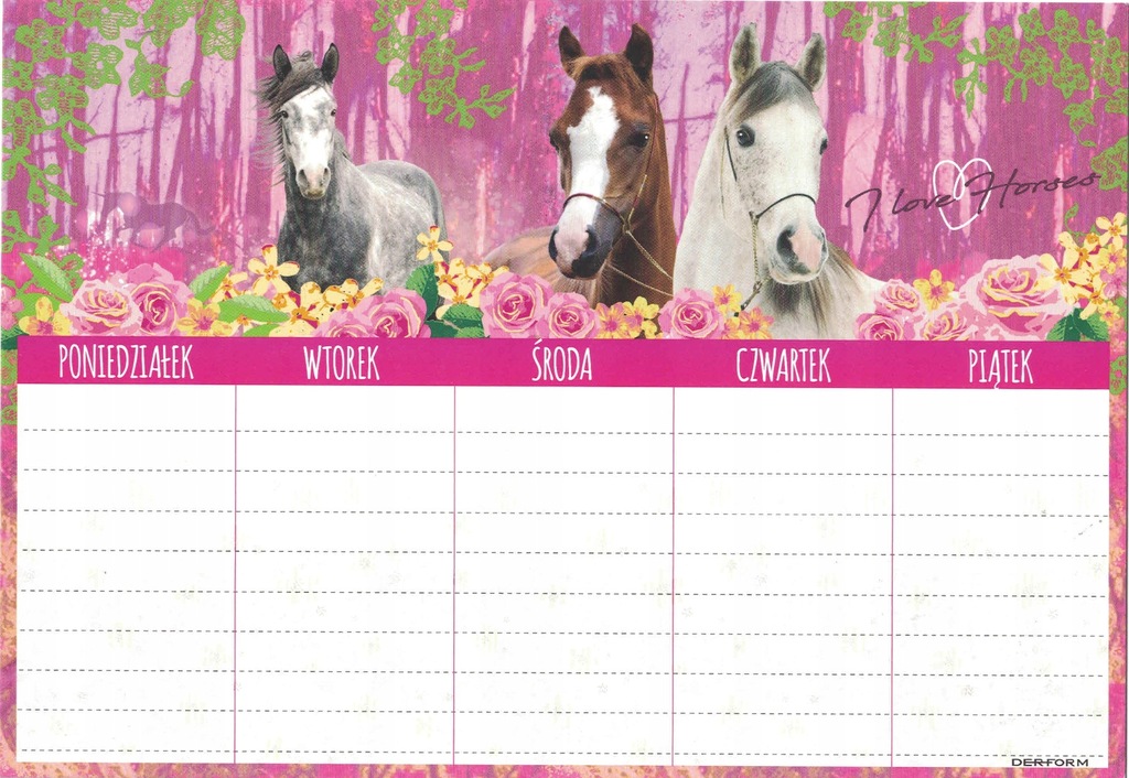 plan lekcji tabliczka mnożenia konie koniki kucyki - 6768652768 - oficjalne archiwum Allegro