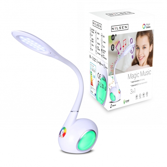 Lampka biurkowa LED głośnikiem Magic Music NILSEN - 6766613298 - oficjalne archiwum Allegro