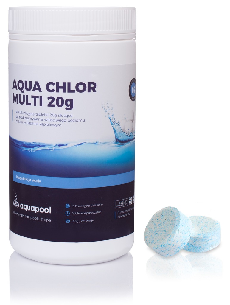CHLOR MULTI TABLETKI 20g 1kg chemia basen NOWOŚĆ - 7149786168 ...