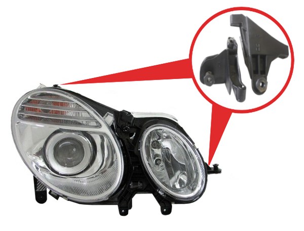 MERCEDES W211 LAMPA PRAWA PRZÓD 2118205114 UCHWYTY - 7142338934 ...