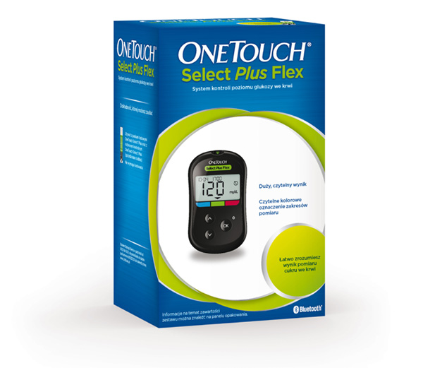 GLUKOMETR ONE TOUCH SELECT PLUS FLEX NOWY ZESTAW - 7150022016 ...