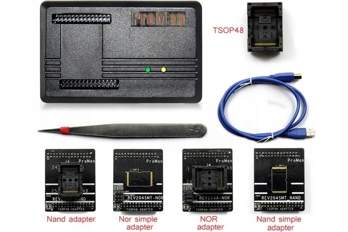 PROGRAMATOR PAMIĘCI PROMAN NAND/NOR FLASH+TSOP56 - 7499273321 - oficjalne archiwum Allegro