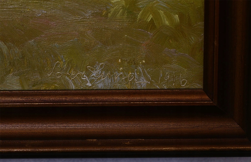 Soren Lund (1852-1933) - pejzaż z bocianem - 7621992241 - oficjalne archiwum Allegro