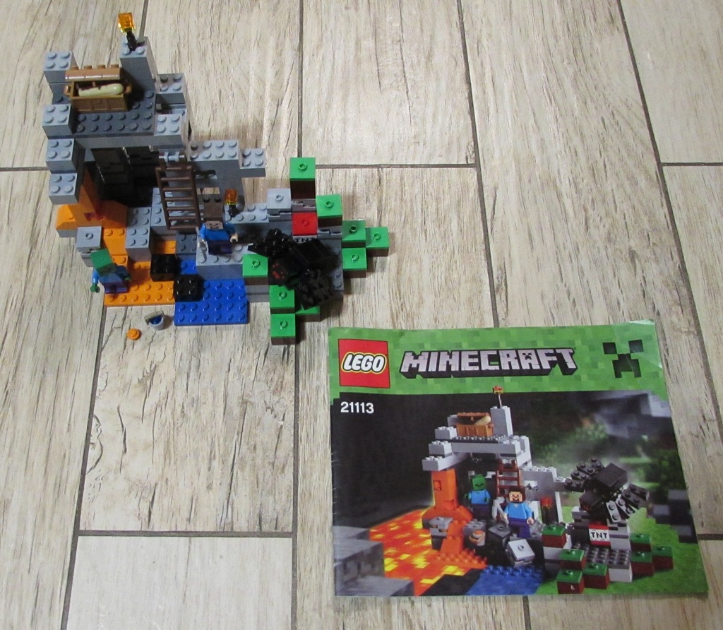 Lego Minecraft 21113 Jaskinia Zombie Pająk Unikat - 7156385852 ...