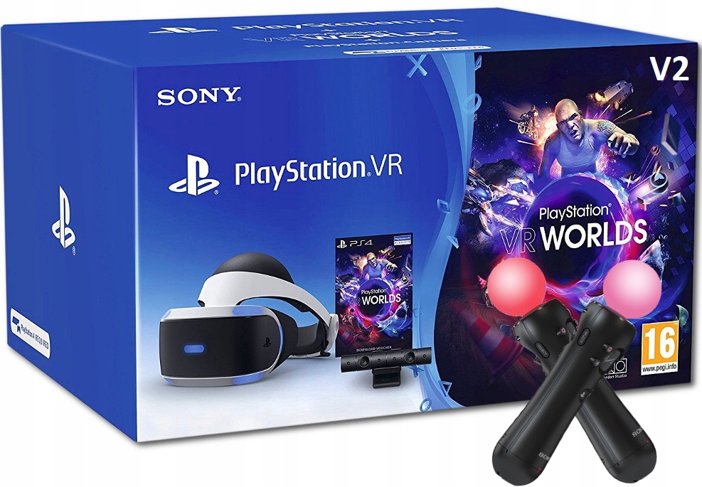 PLAYSTATION V2 CUH-ZVR2 CAMERA V2 WORLDS + 2 MOVE - 7557994036 - oficjalne archiwum Allegro