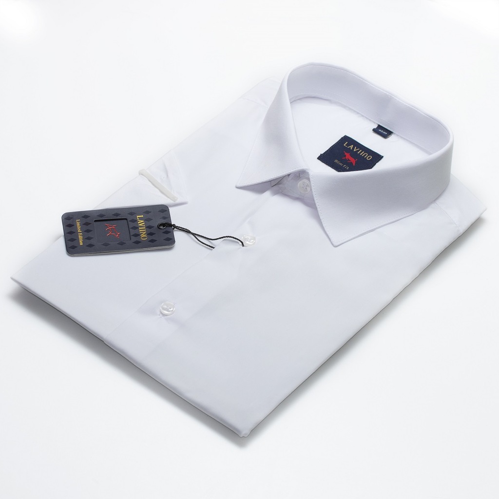 KNKK Koszula Męska BIAŁA KRÓTKI SLIM 43/44 Jakość! - 6847624482 ...