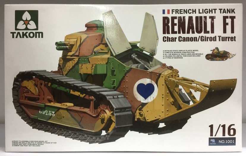 TAKOM francuski czołg Renault FT-17 w skali 1:16 - 7395581637 - oficjalne archiwum Allegro