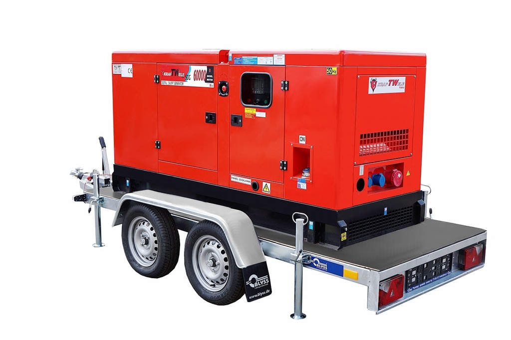 AGREGAT GENERATOR PRĄDU WYCISZONY 60 KVA PRZYCZEPA - 7100598288 - oficjalne archiwum Allegro