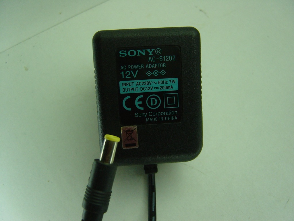 ORYGINALNY ZASILACZ SONY AC-S1202 12V 200mA - 7022025083 - oficjalne ...