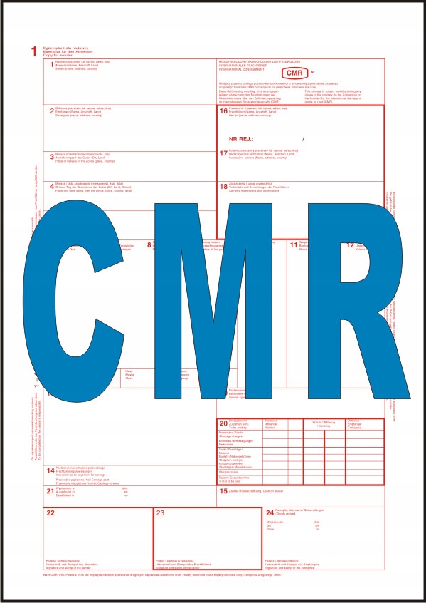 CMR List Przewozowy 100 krt + Gratis - Logo i Dane - 7656831148 ...