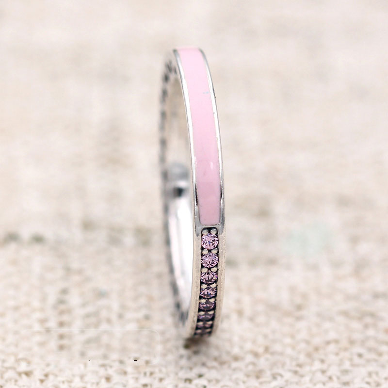 SREBRO S925 PIERŚCIONEK do pandora obrączka RÓŻ 17 - 7398499750 ...