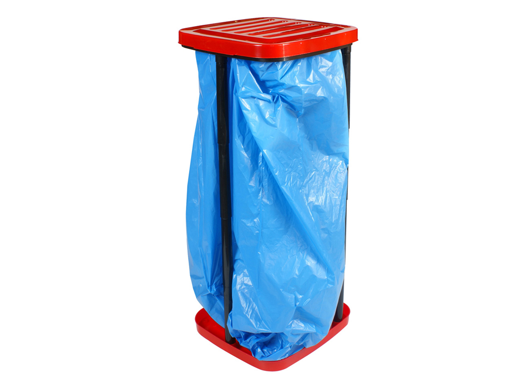STOJAK STELAŻ NA WORKI DO ŚMIECI 120L CZERW PLASTT - 7017447014 ...