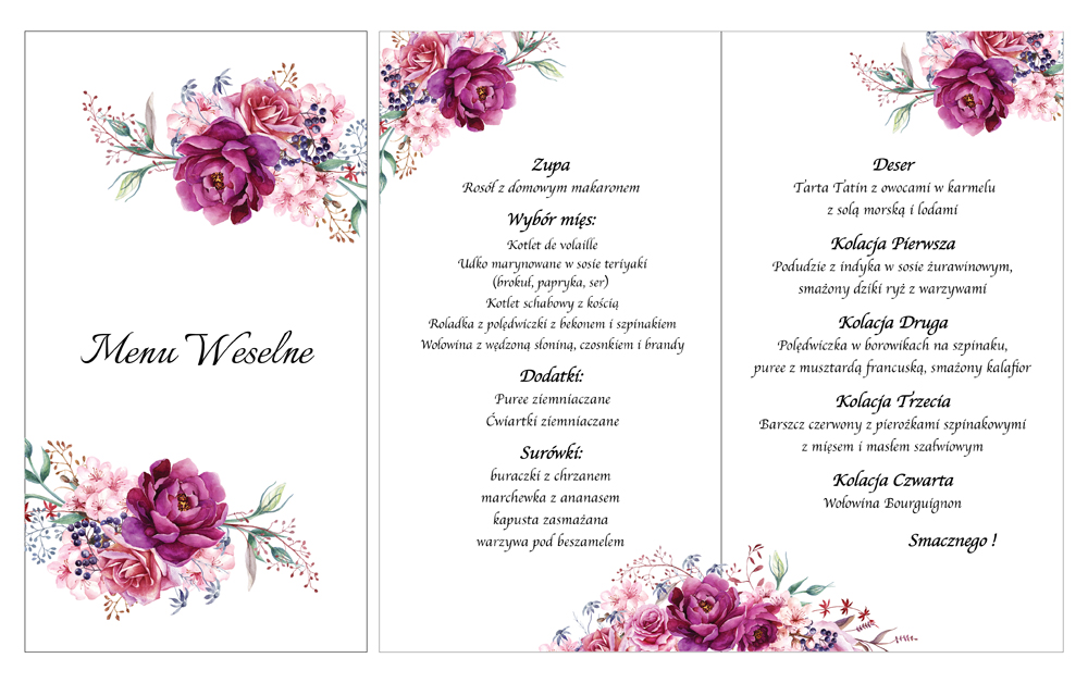 Menu weselne 7040021907 - Allegro.pl