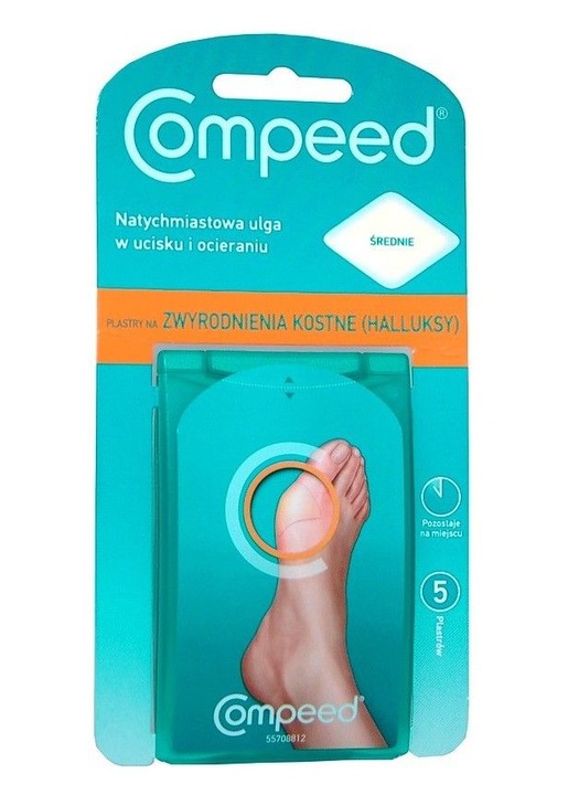 Compeed plastry na zwyrodnienia kostne (halluksy) 5 szt. dw 28.02.2026 ...